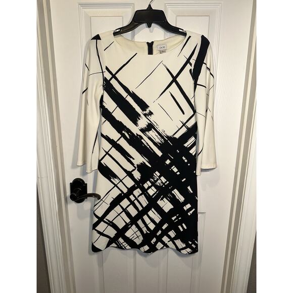 Cache Cache | Dresses | Cache Ivory Black Flare Sleeve Lined Knee ...